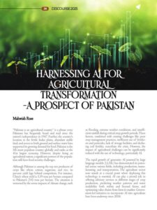 Harnessing AI For Agricultural Transformation– A Prospect Of Pakistan