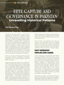 Elite Capture and Governance in Pakistan: Unravelling Historical Patterns