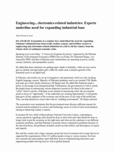 Engineering-, electronics-related industries: Experts underline need ...