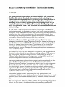 Pakistan: True Potential Of Fashion Industry